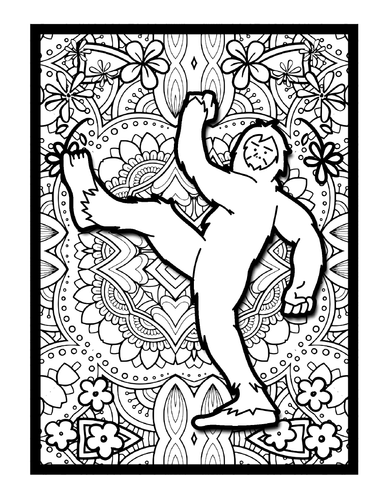 Bigfoot Creatures Mindfulness Mandala Colouring Pages, Printable ...