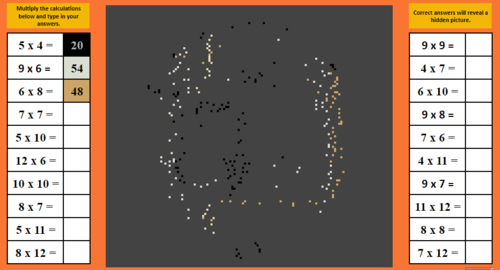 Multiplication to 12 Pixel Art - Halloween Owls | Teaching Resources