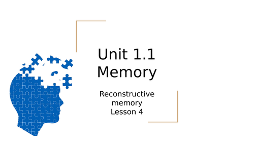 AQA GCSE Psychology - Memory Unit 1.1 | Teaching Resources