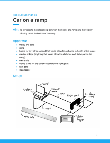 Car on a ramp - Practical Sheet | Teaching Resources