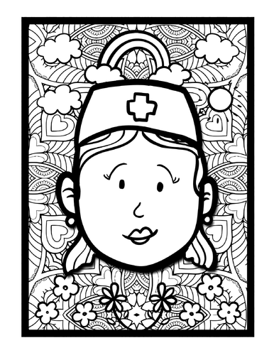 Nurse Mindfulness Mandala Coloring Pages, Profession Coloring Printable ...
