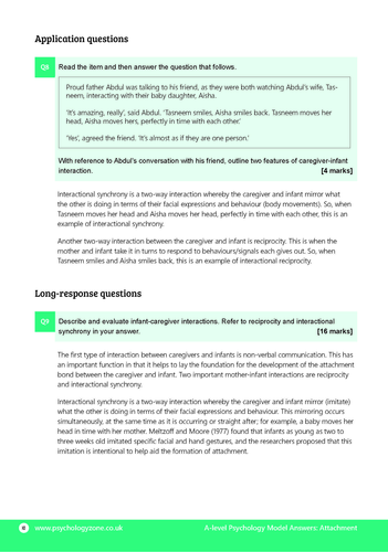 AQA Psychology BRILLIANT MODEL ANSWERS: Attachments: AS and A-level ...