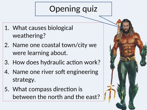 KS3 coasts lesson 3 headlands and bays formation, wave cut platform ...