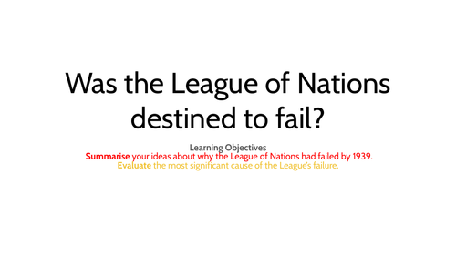 Conflict and Tension 1914-1918 Part Two: The League of Nations ...