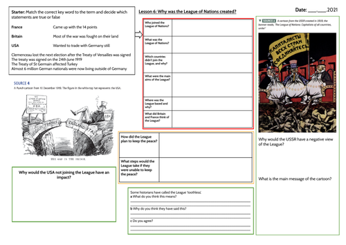 Conflict and Tension 1914-1918 Part Two: The League of Nations ...