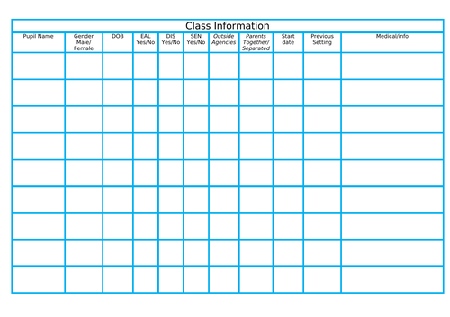 Class Information | Teaching Resources
