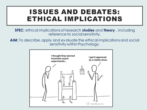 AQA A-Level Psychology Issues and Debates – Ethical Implications ...