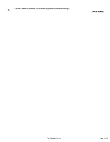 AQA A-Level Psychology Relationships – Social Exchange Theory ...