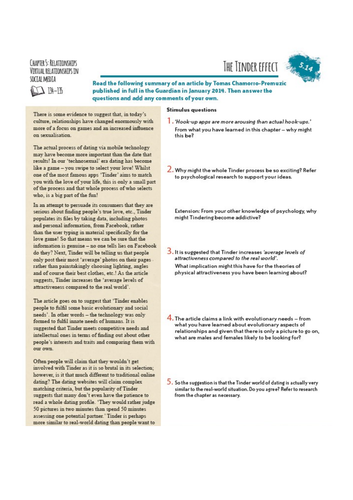 AQA A-Level Psychology Relationships – Virtual Relationships in Social ...