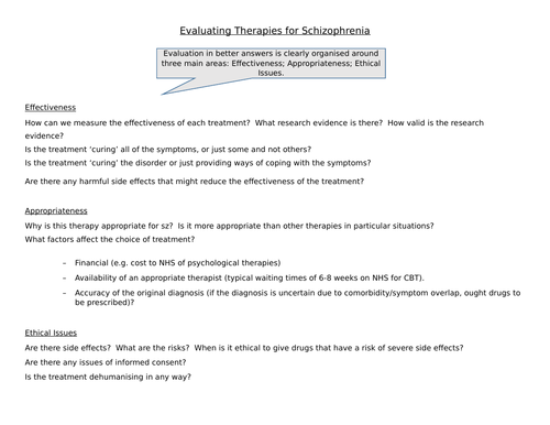 AQA A-Level Psychology Schizophrenia – Family Therapies | Teaching ...