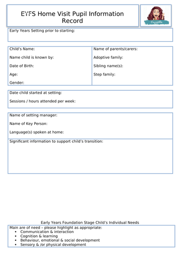 EYFS Home Visit Information | Teaching Resources