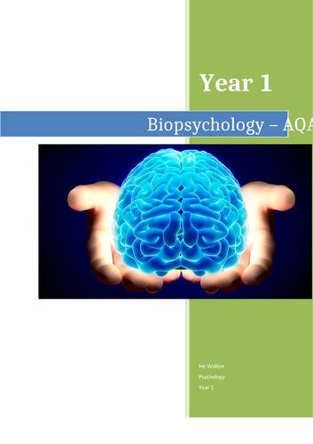 AQA A-Level Psychology Biopsychology - Booklet | Teaching Resources AQA A-Level Psychology Biopsychology - Booklet | Teaching Resources
