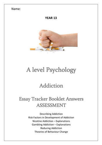 AQA A-Level Psychology Addiction – Exam Question Booklet (incl ...