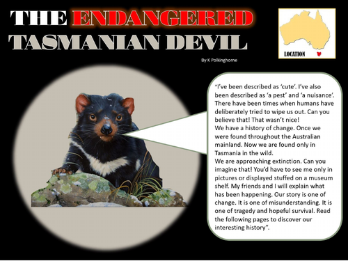 THE ENDANGERED TASMANIAN DEVIL -AUSTRALIAN NATIVE ANIMAL | Teaching ...