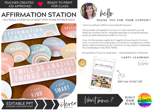 BOHO RAINBOW Affirmation Station Pack | Teaching Resources