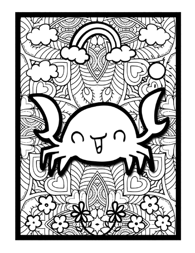 Crabs Mindfulness Mandala Coloring Pages, Animals Coloring Printable ...