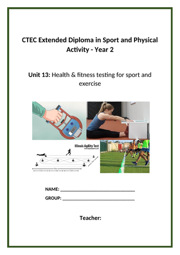 CTEC LEVEL 3 Unit 13 health & fitness testing for sport and exercise ...