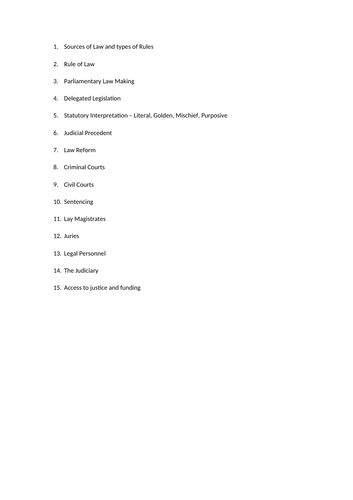 AQA The Making of Law and the English Legal System A-Level Law Bundle ...