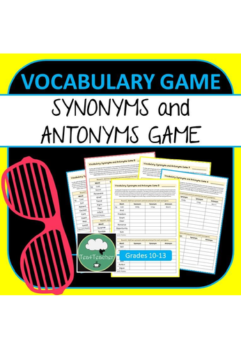 SYNONYMS and ANTONYMS GAMES High School ELA Vocabulary Games | Teaching ...