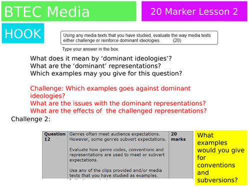 BTEC Media L3 Creative Digital Media Production- Unit 1 Resources ...