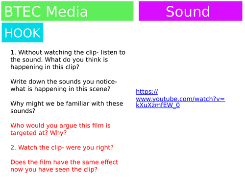 BTEC Media L3 Creative Digital Media Production- Unit 1 Resources ...