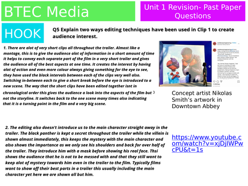 BTEC Media L3 Creative Digital Media Production- Unit 1 Resources ...