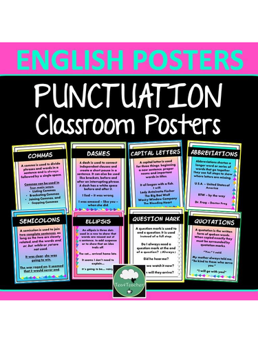 PUNCTUATION Posters English Classroom Posters | Teaching Resources