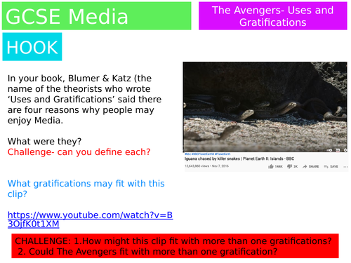 GCSE Media The Avengers Lessons | Teaching Resources