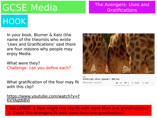 GCSE Media The Avengers Lessons | Teaching Resources