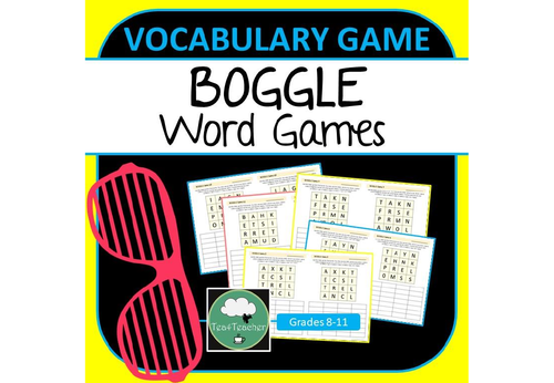 BOGGLE WORD GAME High School ELA Vocabulary Games | Teaching Resources