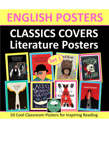 CLASSIC COVERS POSTERS English Classroom Decor Literature | Teaching ...