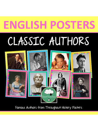 CLASSIC AUTHORS POSTERS English Classroom Decor Literature | Teaching ...