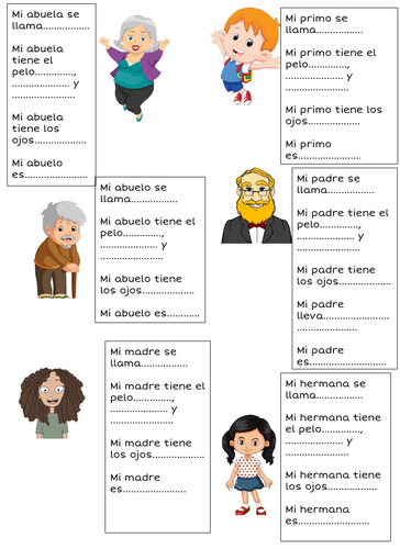 Family and Description - Spanish | Teaching Resources