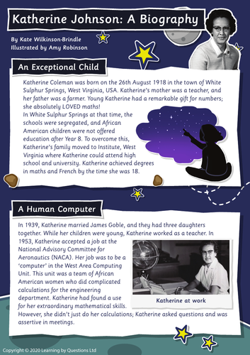 KS2 International Women's Day: Katherine Johnson | Teaching Resources