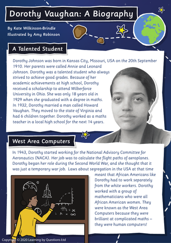 KS2 International Women's Day: Dorothy Vaughan | Teaching Resources