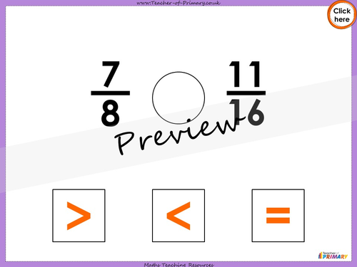 Comparing and Ordering Fractions - Year 6 | Teaching Resources