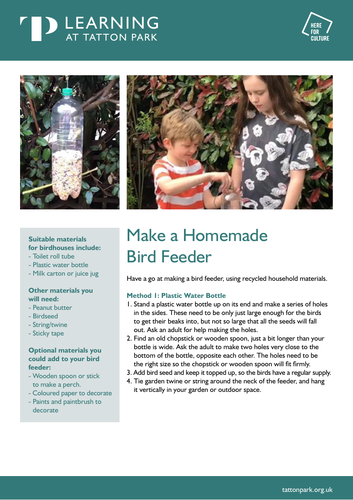 Homemade Bird Feeders | Teaching Resources