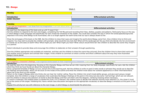 5Wk Beegu Planning and Resources Year 2 | Teaching Resources
