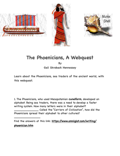 Phoenicians: A Webquest | Teaching Resources