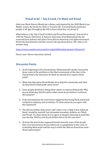 Black History Month 2021 ‘Proud to be’ – Say It Loud, I’m Black and ...