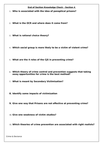 Crime Prevention - Exam work - Crime & Deviance - AQA Sociology ...