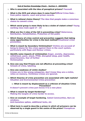 Crime Prevention - Exam work - Crime & Deviance - AQA Sociology ...