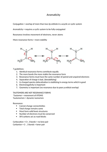 Aromaticity Teaching Resources
