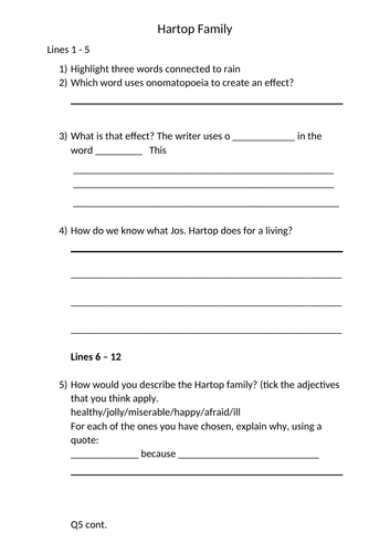 Analysing a text in prep for GCSE English | Teaching Resources