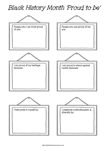 Black History Month I Am Proud Activity KS2 2021 Proud to be | Teaching ...