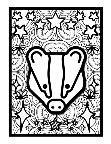 Badgers Mindfulness Mandala Coloring Pages, Animals Coloring Printable ...