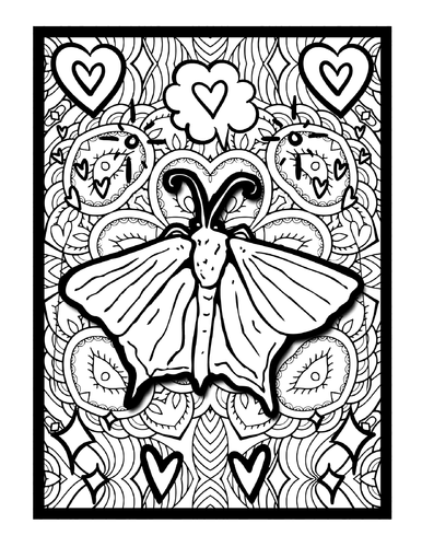 Moths Mindfulness Mandala Coloring Pages, Insects & Arachnids Coloring ...