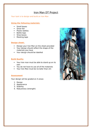 Iron Man 6 wk unit of work Year 3/4 class | Teaching Resources