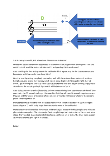 Treble Clef Note Pitch Trainer | Teaching Resources