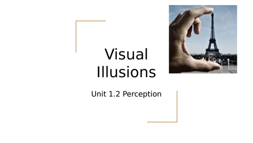 AQA GCSE Psychology - Perception Unit 1.2 | Teaching Resources
